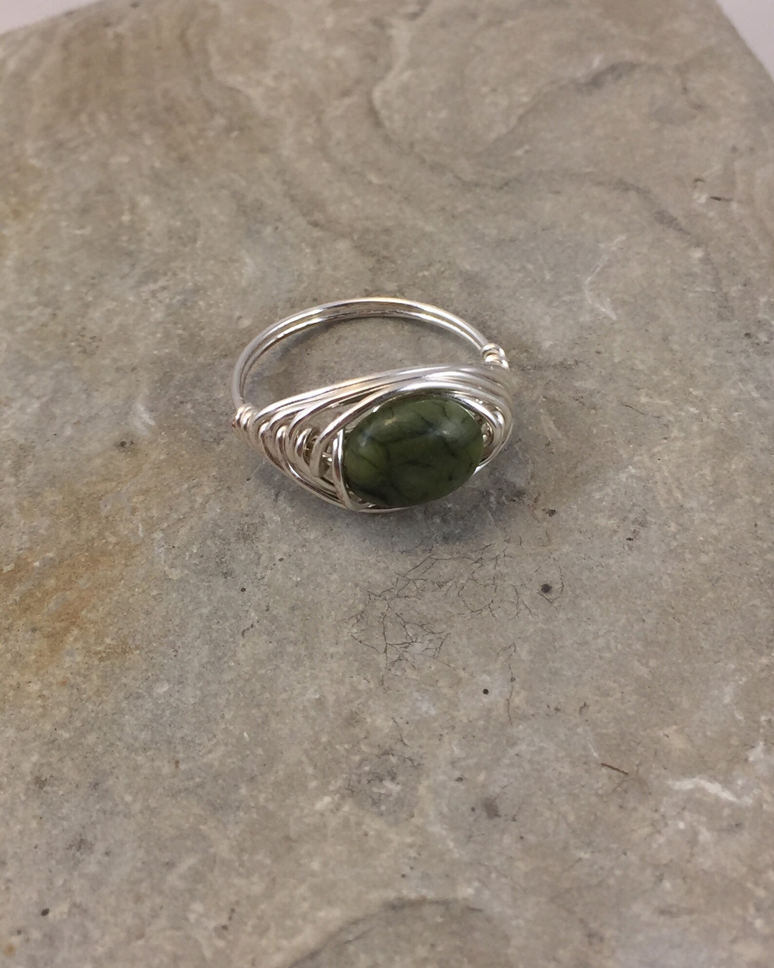 Irish Connemara Marble Ring, Celtic Ring Silver, Green Ireland Stone ...