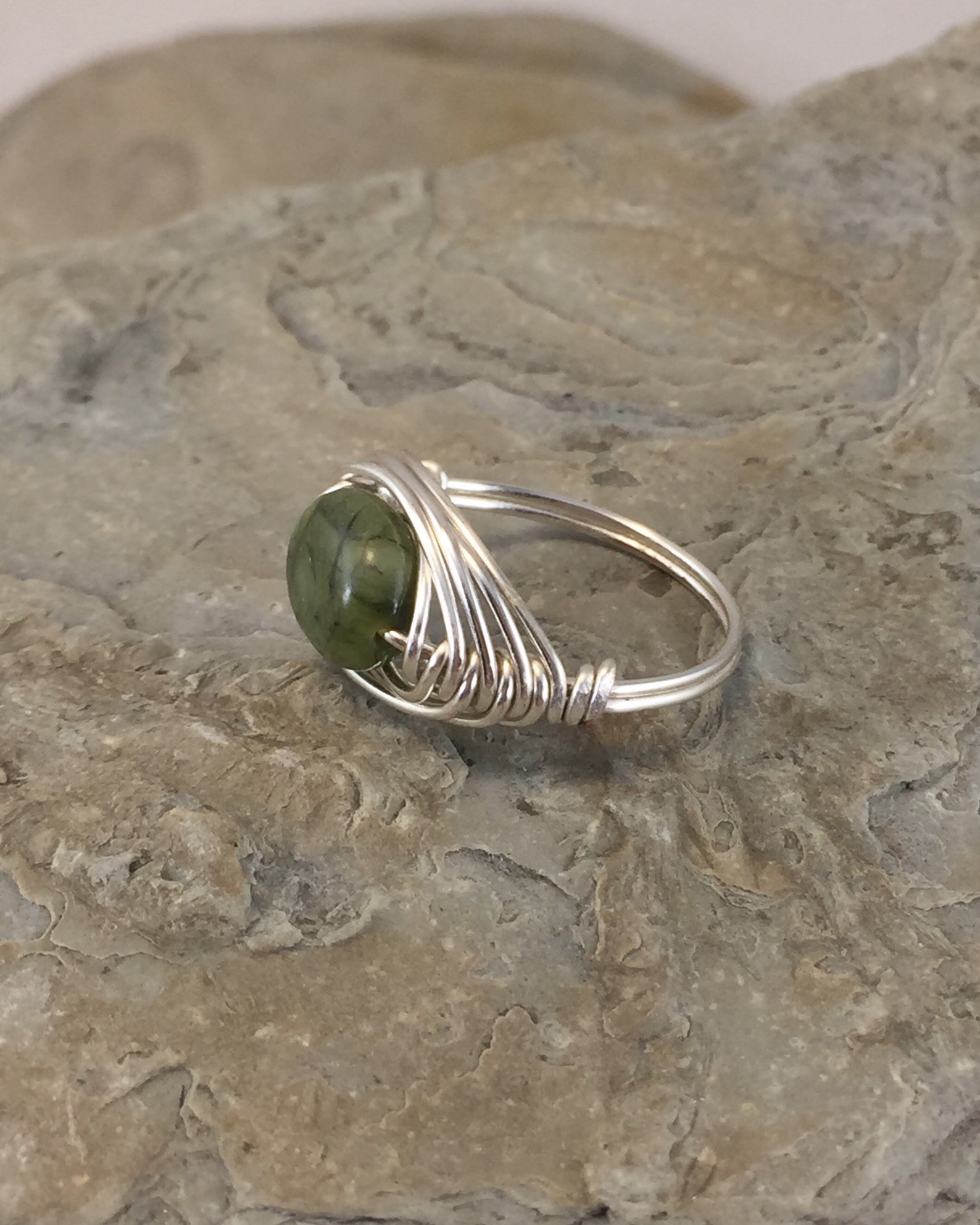 Irish Connemara Marble Ring, Celtic Ring Silver, Green Ireland Stone ...