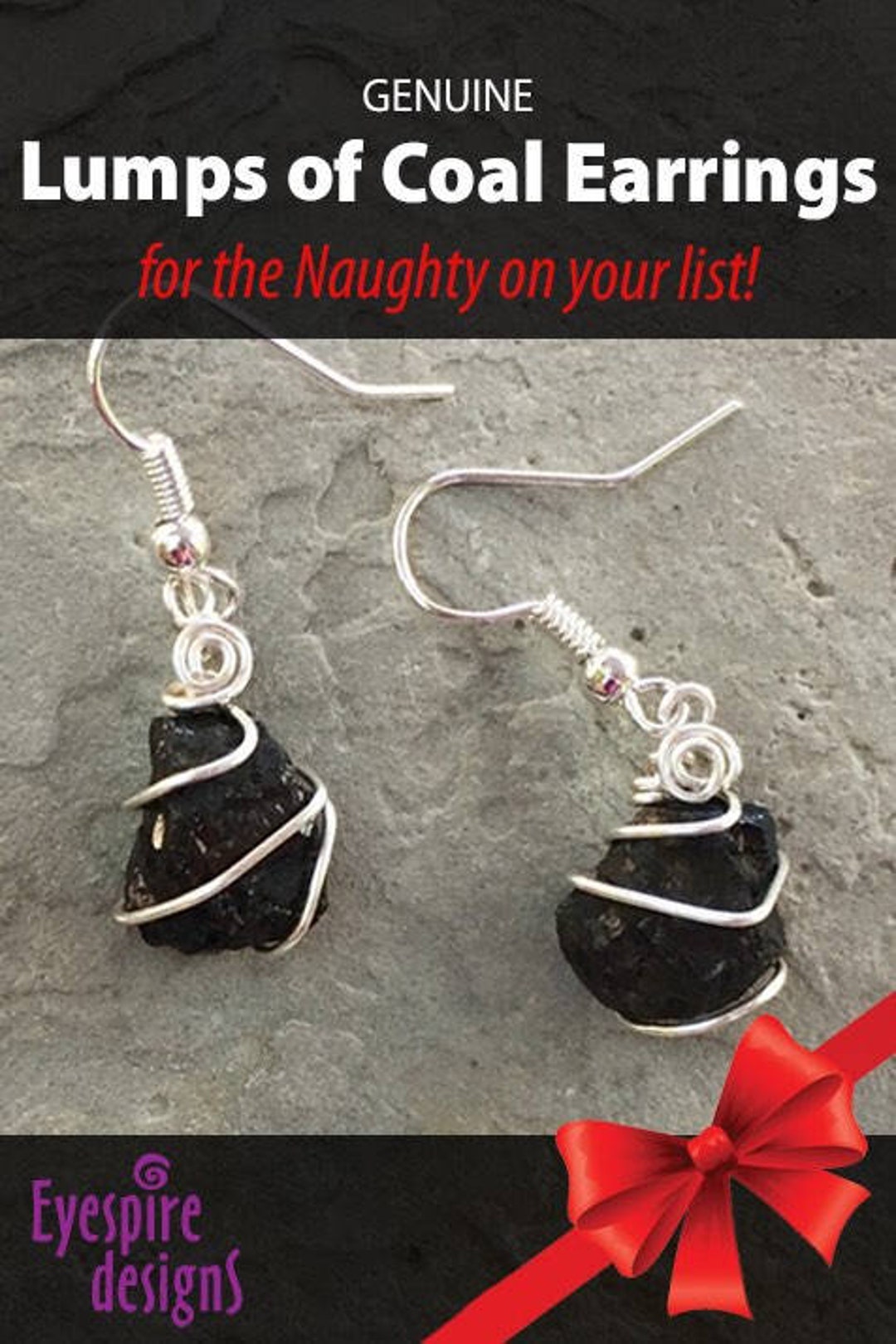 Lumps of Coal Earrings, Christmas Coal Stocking Stuffer, Lump of Coal ...