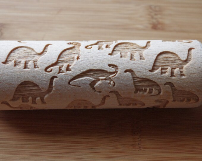 Mini Laser Engraved Rolling Pin With Dinosours - Etsy