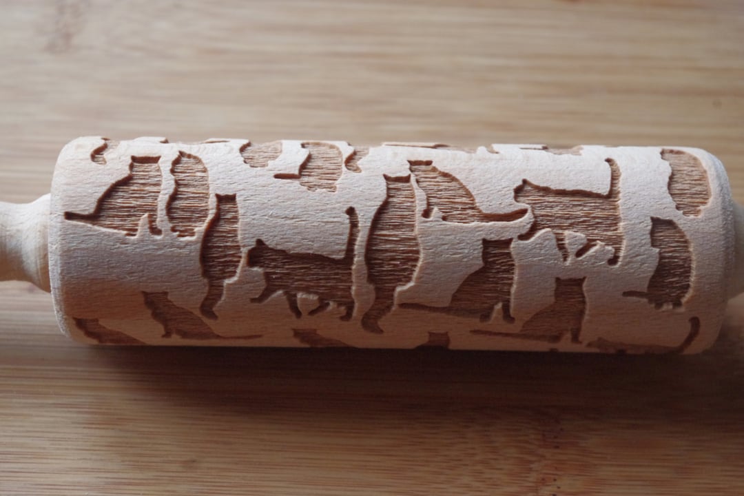 Mini Laser Engraved Rolling Pin With Cats3 - Etsy