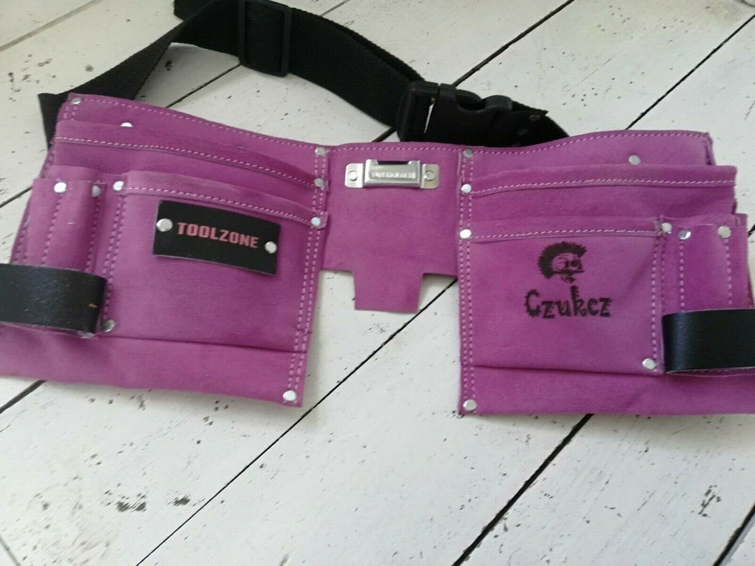 Pink Personalised Leather Tool Belt With Your Design - Etsy