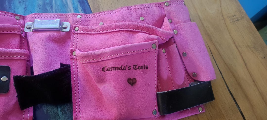 Personalized Pink Leather Tool Belt - Heavy Duty Work Gear - Etsy