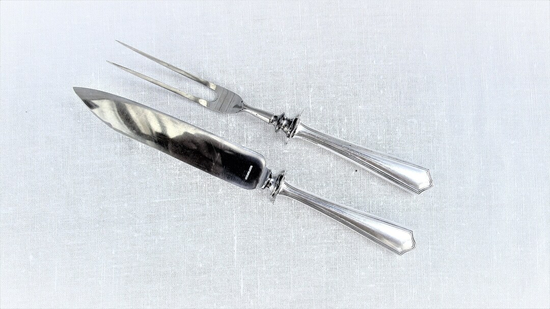 Antique Meat Carving Set. Watson Mayflower Pattern With Sterling ...