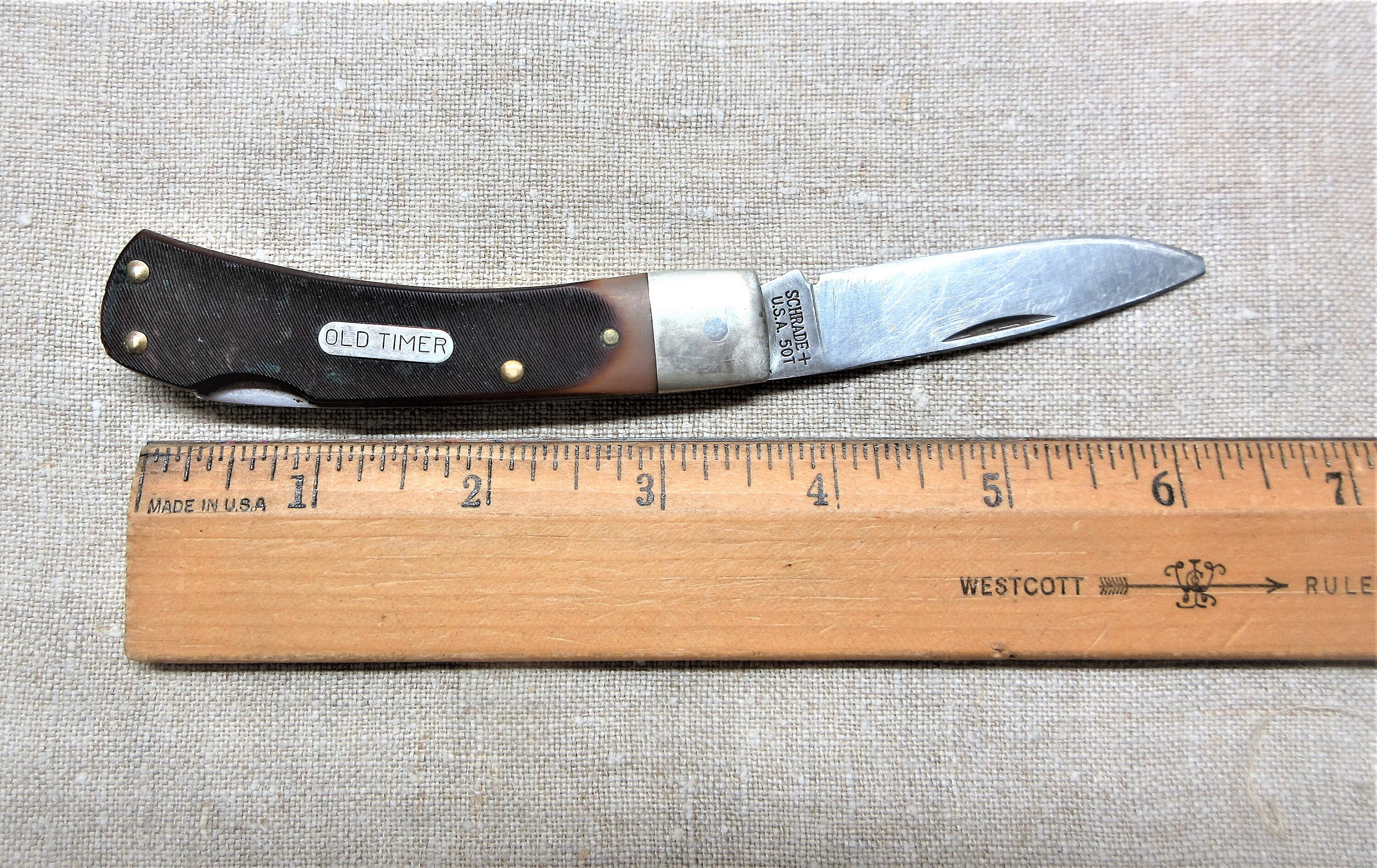 Vintage Schrade USA Old Timer 50T Lock Blade Folding Knife and - Etsy