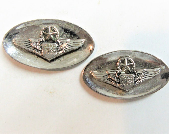Vintage Pilot Master Navigator Wings Sterling Cuff Links. Marked ...
