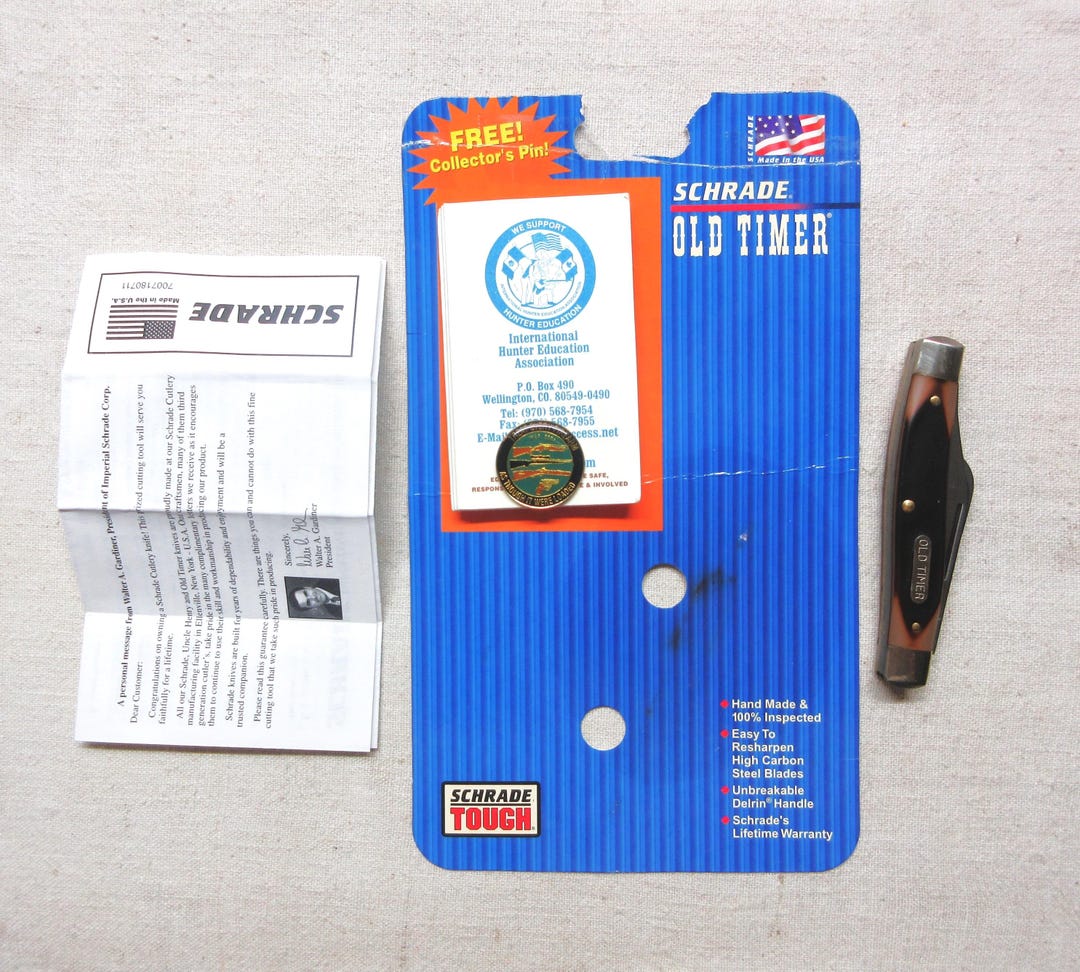 Vintage Schrade USA Old Timer 80T Lock Blade Folding Knife 4" Long ...