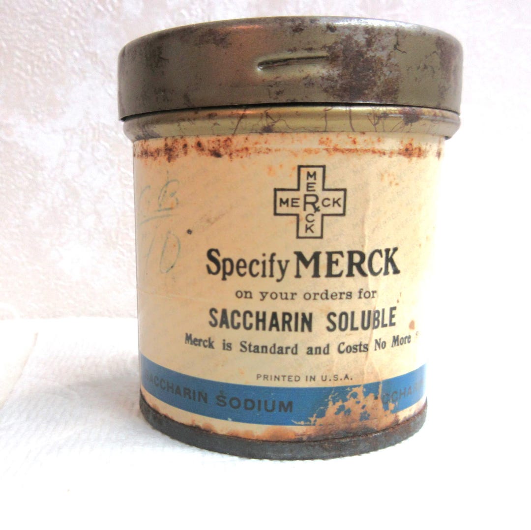 Vintage Empty Merck Apothecary Medical Tin: Has Stains, Rust. 2.25 ...