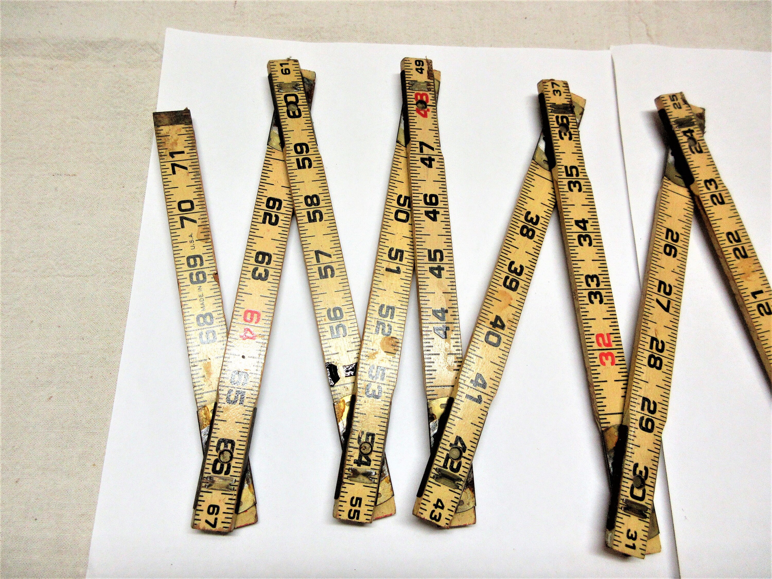 Vintage Lufkin X46 Red End folding ruler. 72 jointed | Etsy