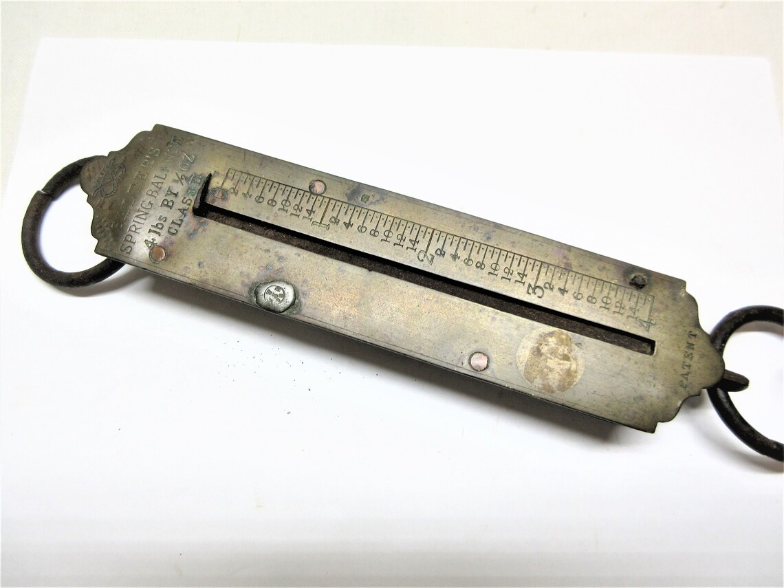 Antique Salters Spring Balance Hanging Scale, 4 Lb Capacity. Rusty but ...