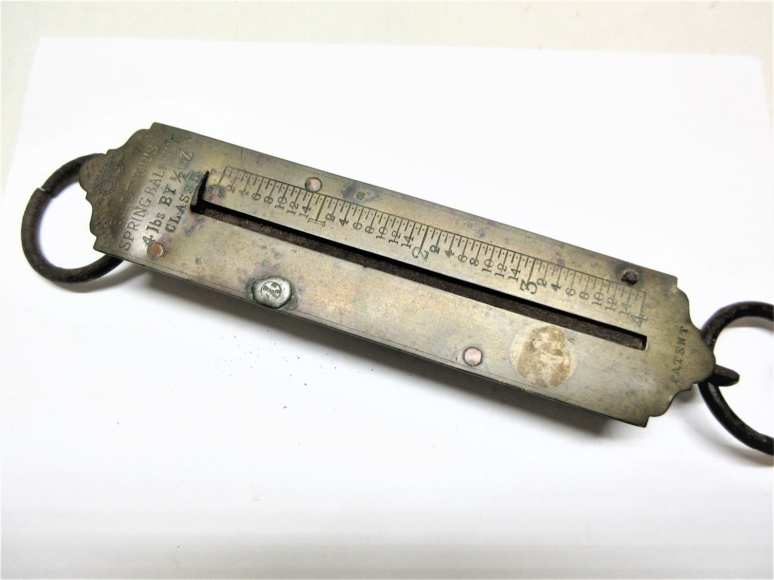 Antique Salters Spring Balance Hanging Scale, 4 Lb Capacity. Rusty but ...