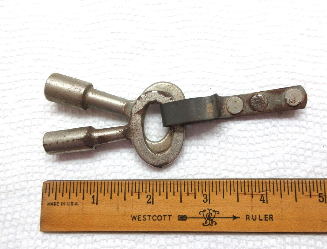 Antique Set of Clock Keys, Open End Square Keys. One Marked MTS 8 is ...