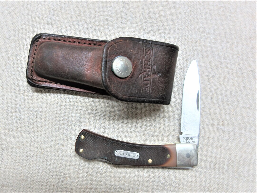 Vintage Schrade USA Old Timer 50T Lock Blade Folding Knife and - Etsy