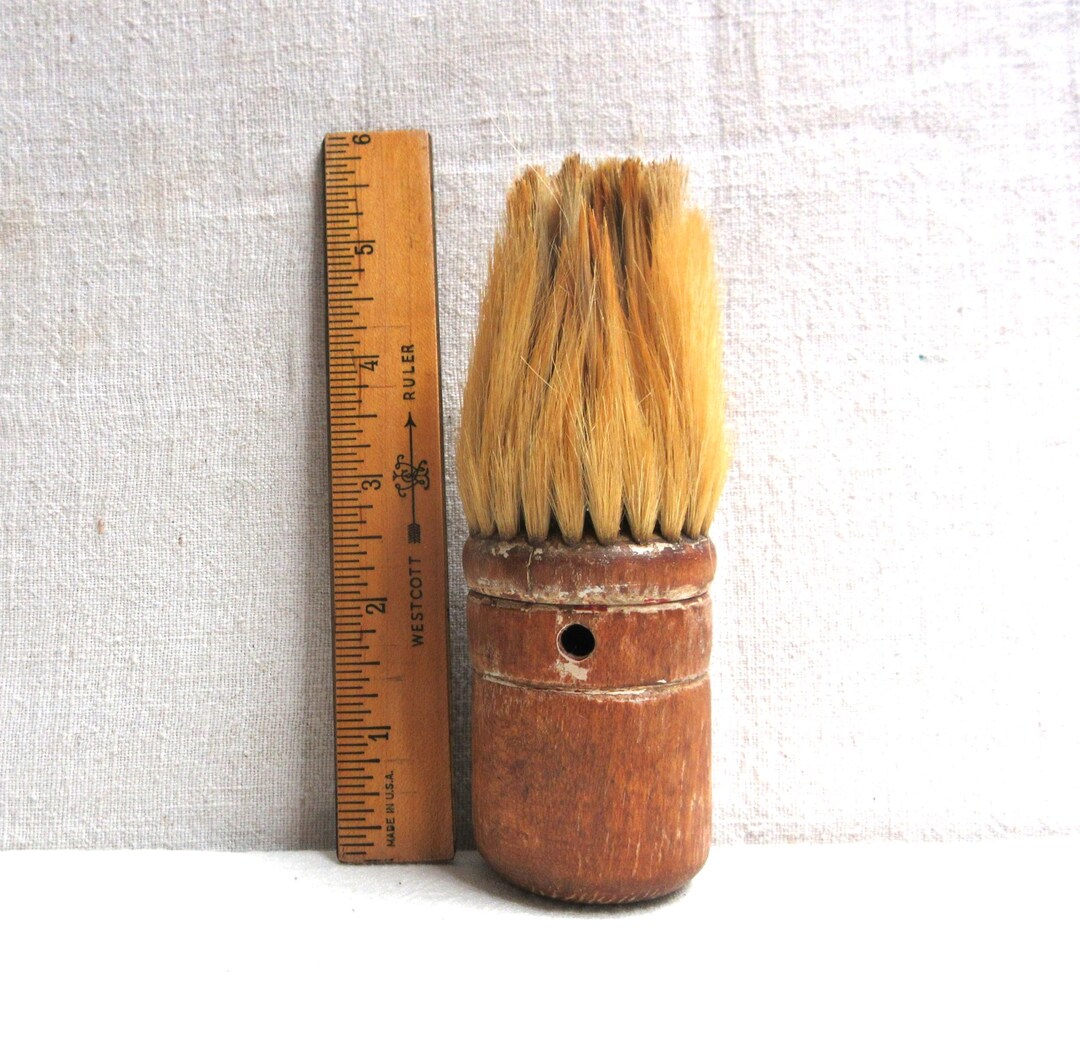 Antique Barber Shave Brush: 6" Removable Head, Paint Loss, Missing Part ...