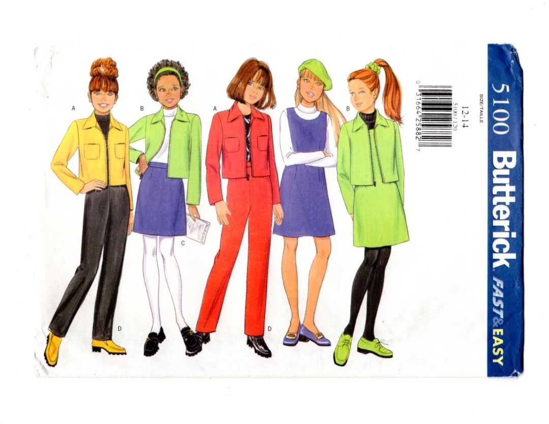 Vintage Sewing Pattern for Children, Girls Jacket, Jumper, Skirt, Pants ...