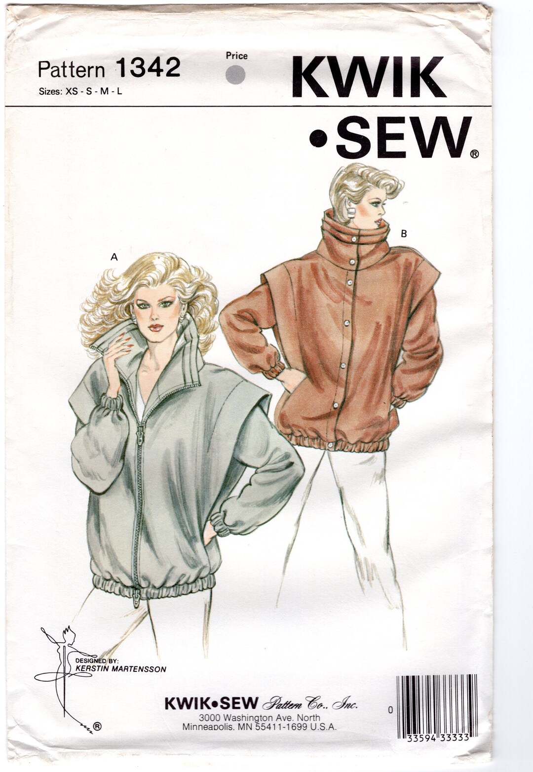 Vintage Sewing Pattern for Women Oversized Jacket With Snap or Zipper ...