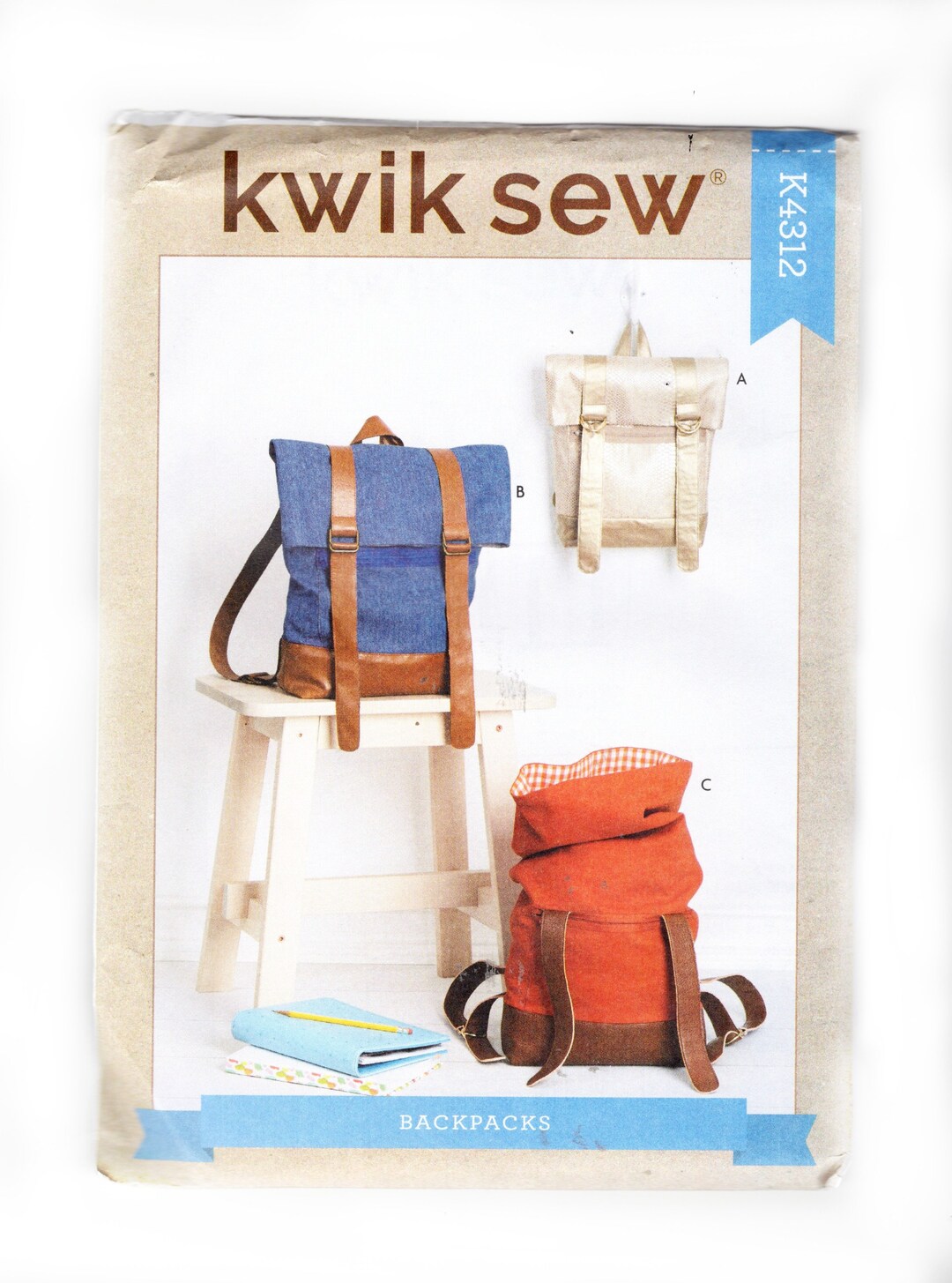 Sewing Pattern for Backpacks Kwik Sew K4312 Rucksack Roll Top - Etsy