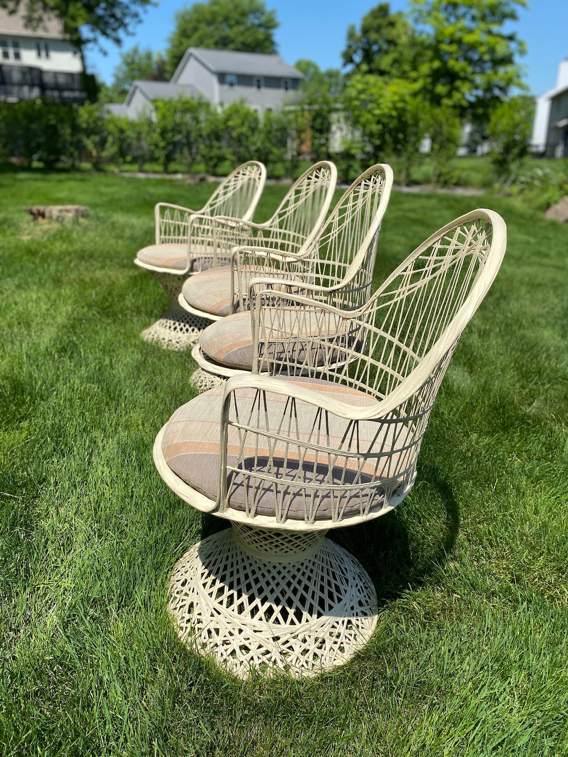 Vintage MCM Outdoor Patio Furniture Russell Woodard Spun Fiberglass ...