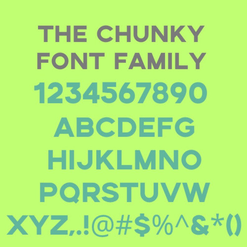 CHUNKY Font Family Bold Style RETRO Thick Alphabet Letters Vector Art ...