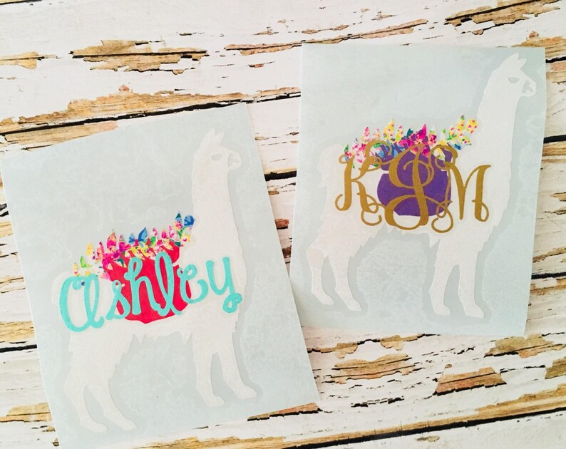 Llama Decal: Boho Vinyl Sticker (personalized Name Option) - Etsy