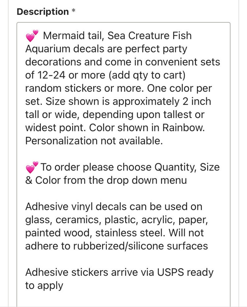Aquarium Decals: Mermaid Tail and Tropical Fish - Colorful Vinyl ...