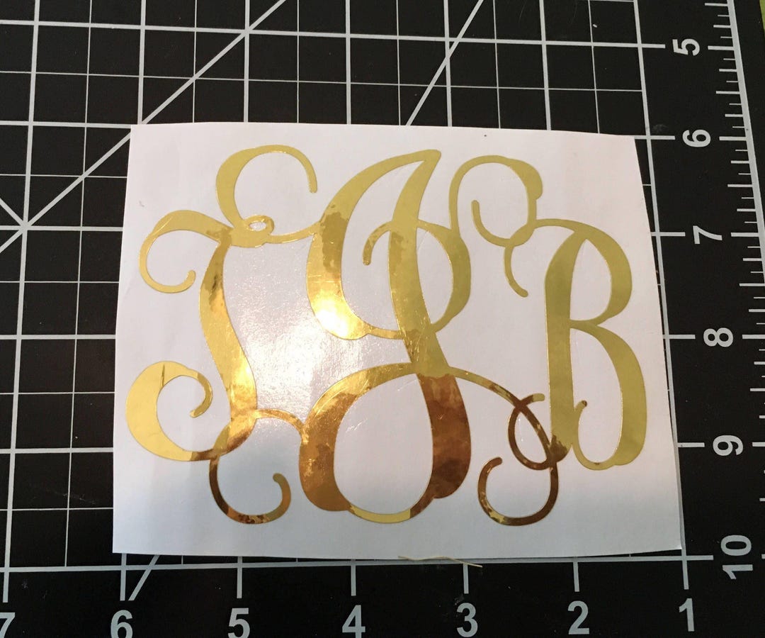 Monogram Sticker Set: Gold Foil Initial Decals (custom Size & Font) - Etsy