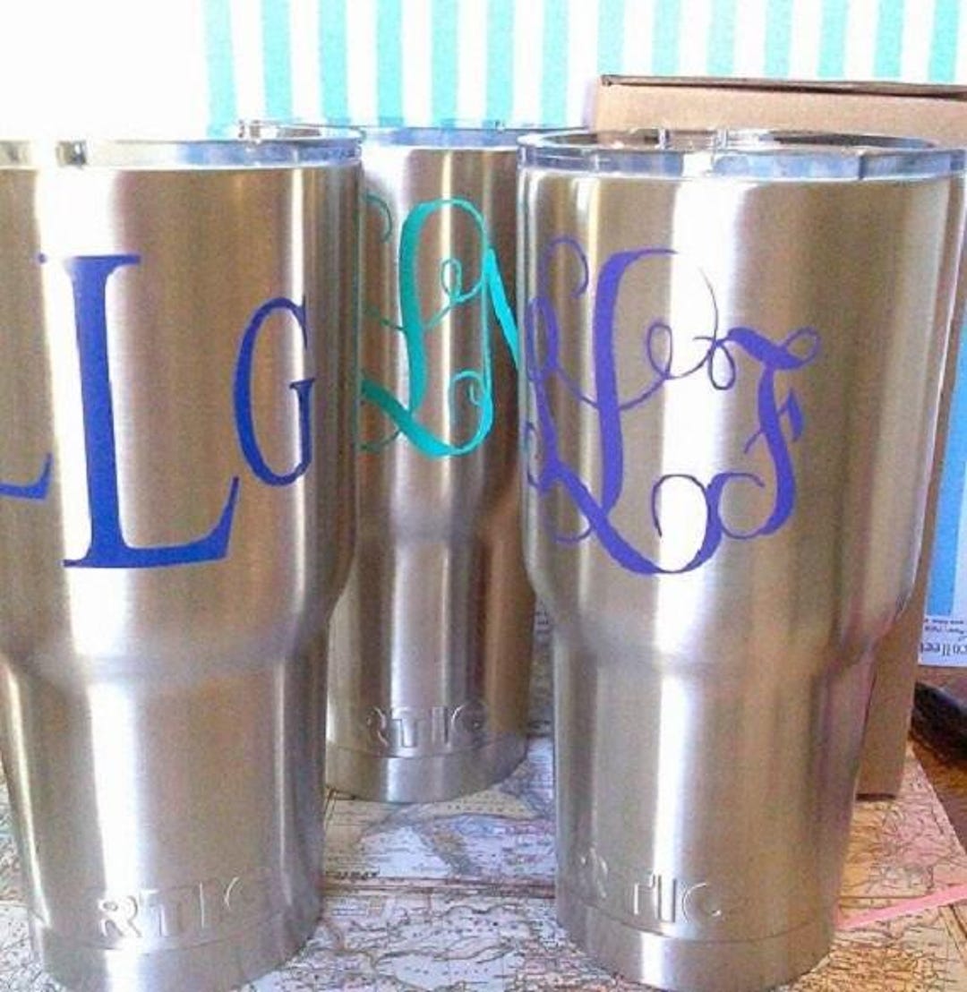 Monogram Decals: Personalized Vinyl Stickers for Cups (initials & Fonts ...