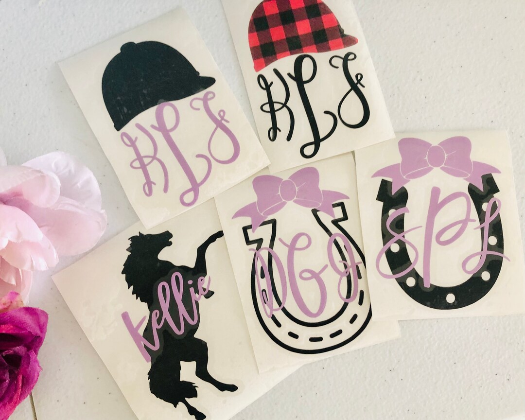 Personalized Horse Decal: Monogrammed Equestrian Stickers - Etsy