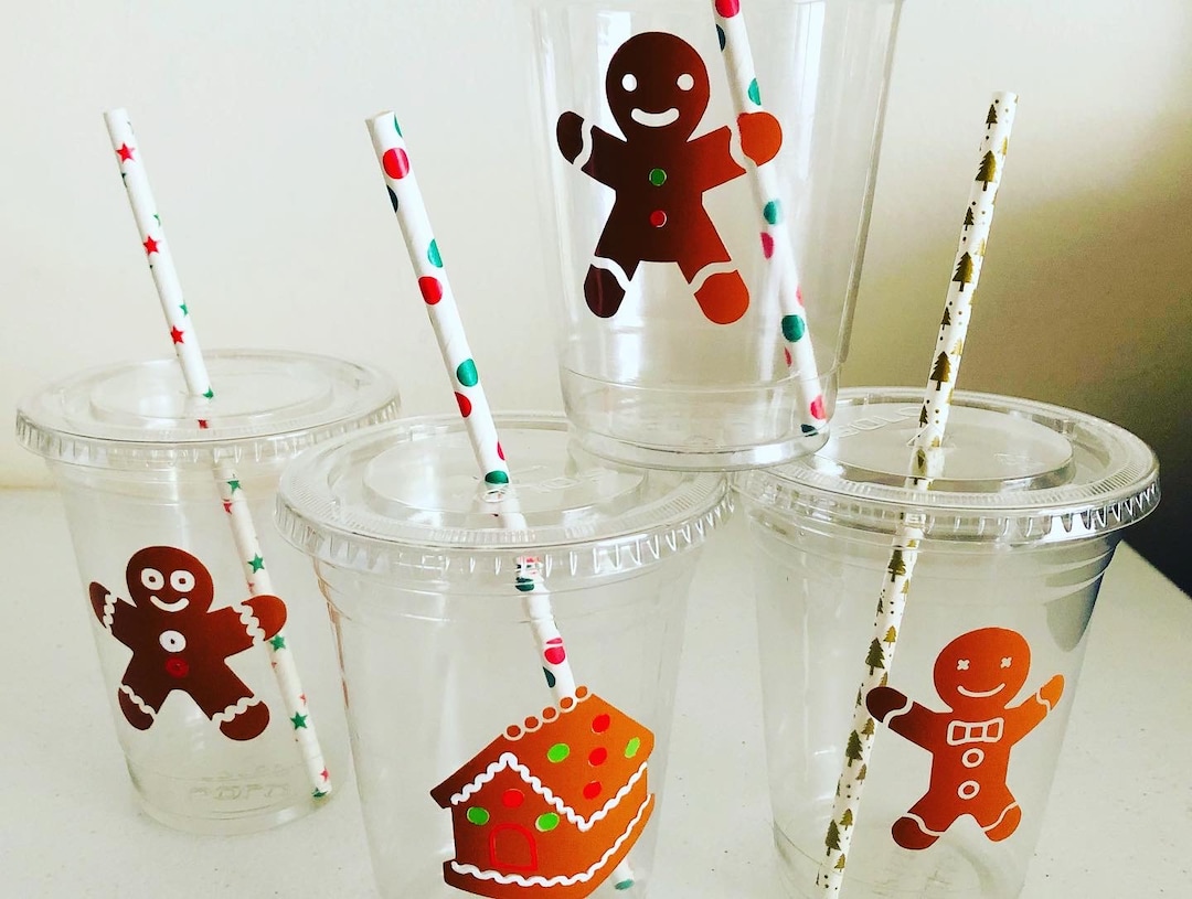 Gingerbread Man Party Cups With Straws, Cookie Party, Gingerbread House ...