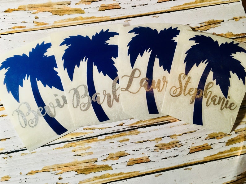 Leopard Palm Tree Name Decal: Personalized Tropical Sticker - Etsy