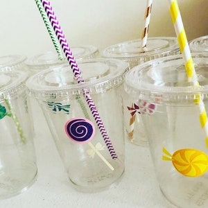 Candy Party Cups, Birthday Candy Party, Disposable Plastic Cups With ...