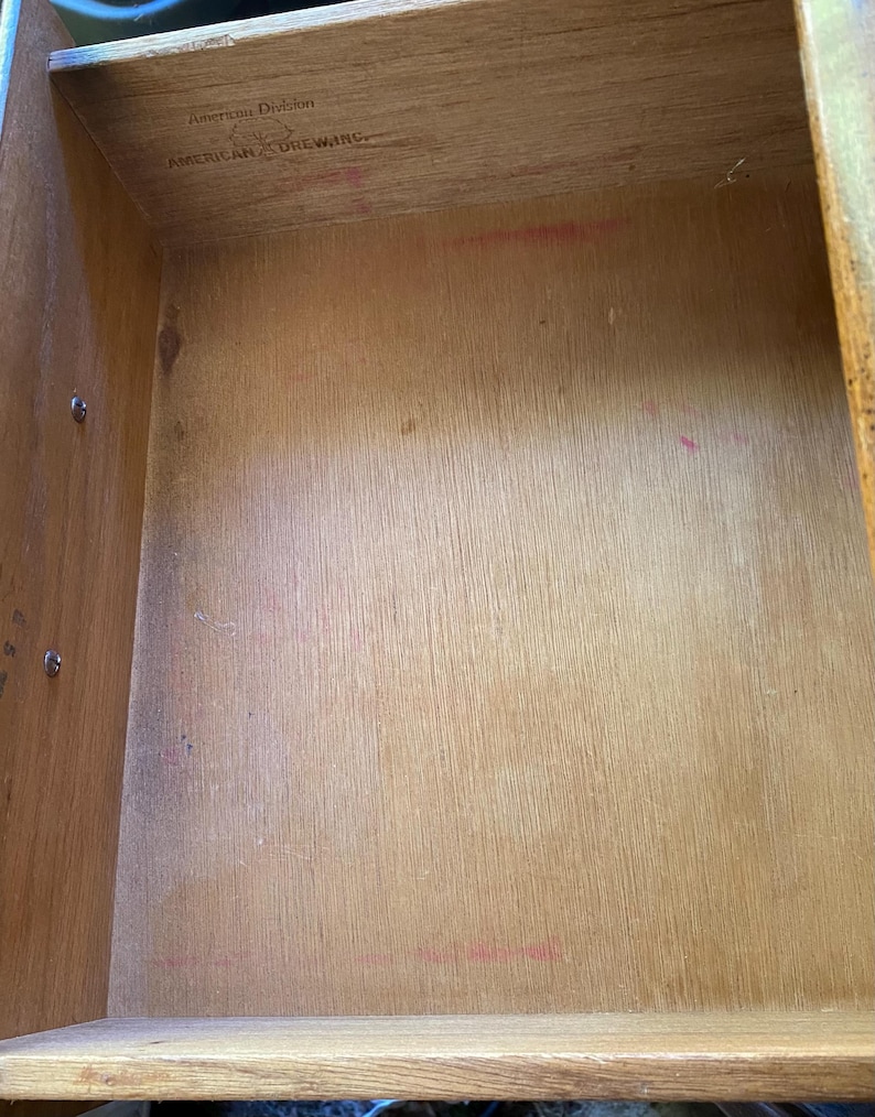 Vintage Desk, 1950s American Drew 4 Drawer Solid Wood, Buyer Arranges ...