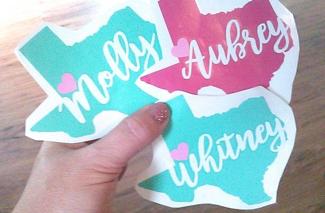 State Gift, Texas State Shape Name Decal for Cupss, Gifts - Etsy