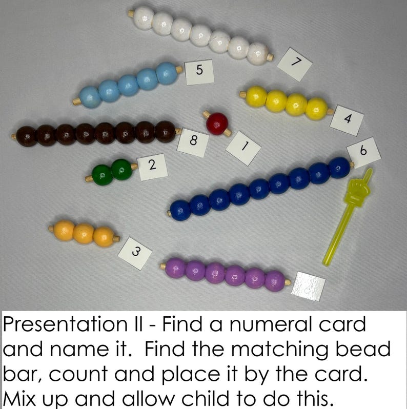 Large Bead Stair - Montessori - Math - Number and Numerals 1-19 - Etsy