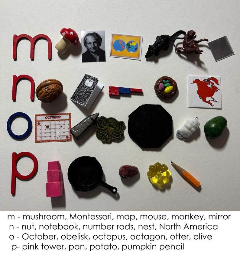 Set C - No Mat - 26 Large Objects - Montessori Work - Etsy