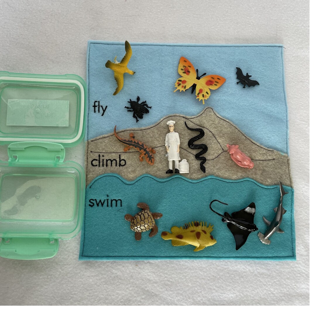 Mat and Fly/climb/swim Montessori Sorting Mats ALL MATERIALS INCLUDED ...