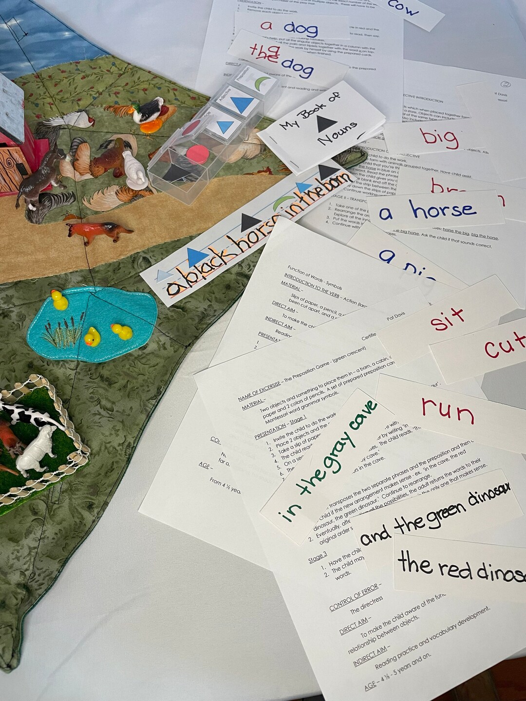 Montessori Grammar Lessons - 1. Noun, 2. Article, 3. Adjective, 4 ...