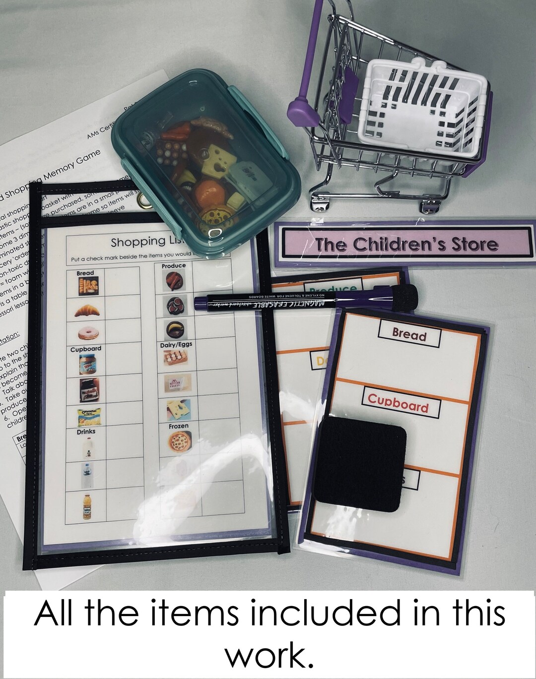 Grocery Store Shopping A Memory Game Montessori Home Schooling - Etsy