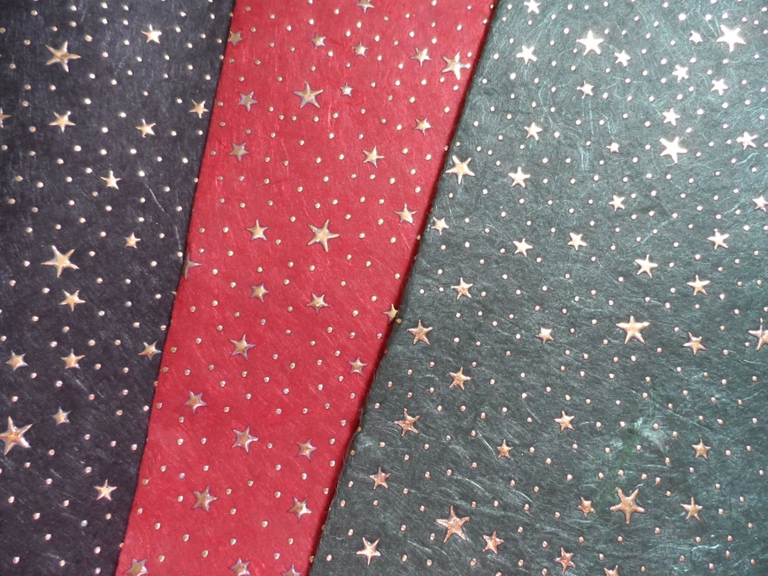 Luxury Cotton and Silk Paper Sheets With Gold Stars and Dots - Etsy