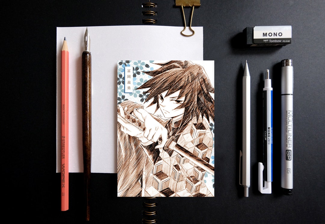 Giyu Sketch Anime Postcard - Etsy