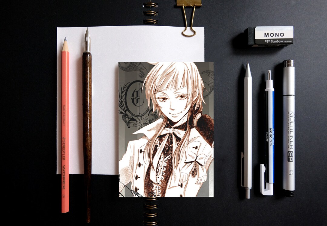 Kuroshitsuji Black Butler Sketch Anime Postcard - Charles Grey - Etsy