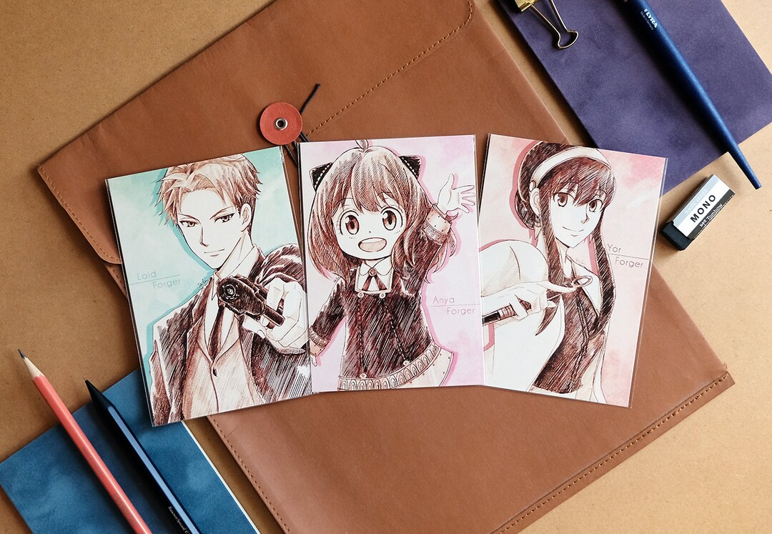 Anya Loid Yor Sketch Anime Postcard Art Print - Etsy