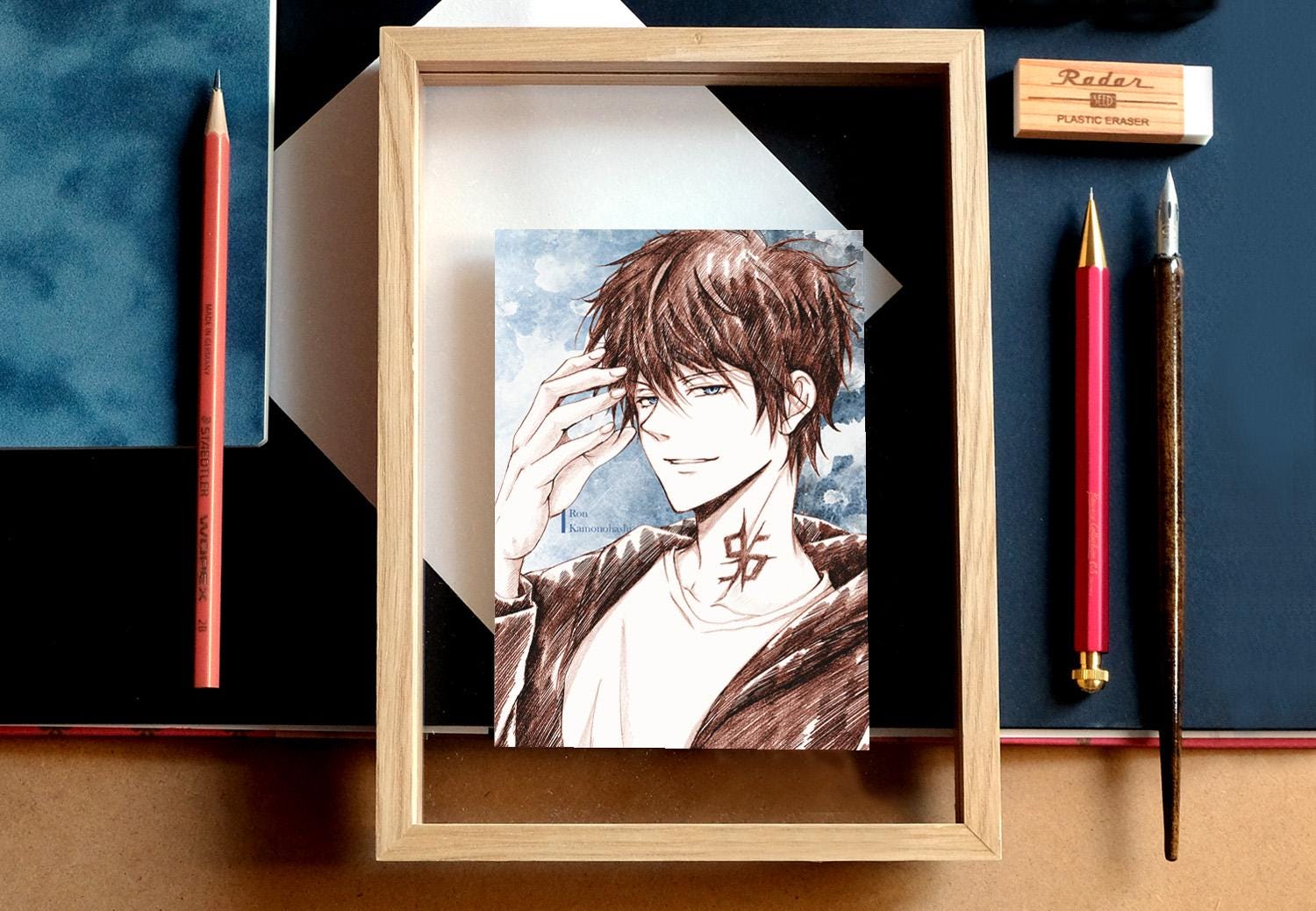 Ron Kamonohashi & Milo Moriarty Sketch Anime Postcard - Etsy