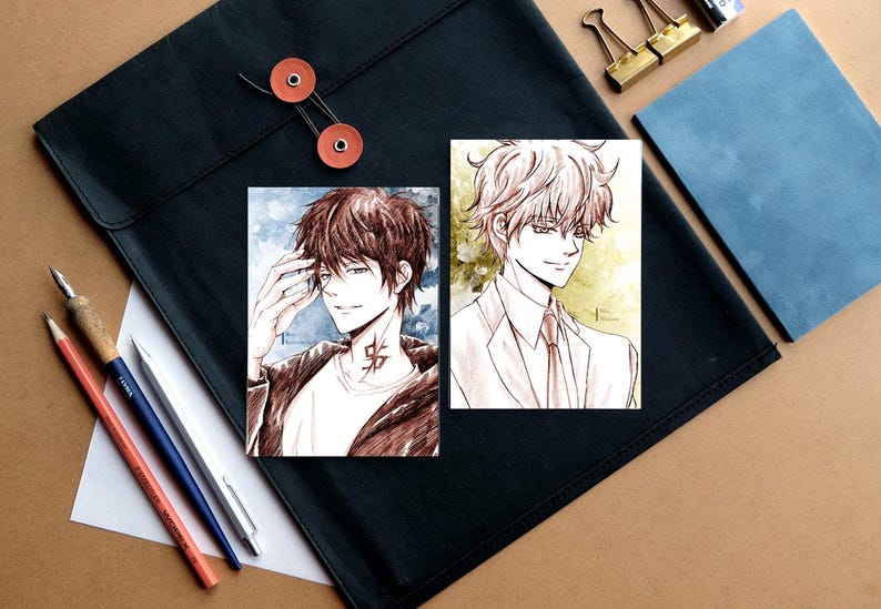 Ron Kamonohashi & Milo Moriarty Sketch Anime Postcard - Etsy