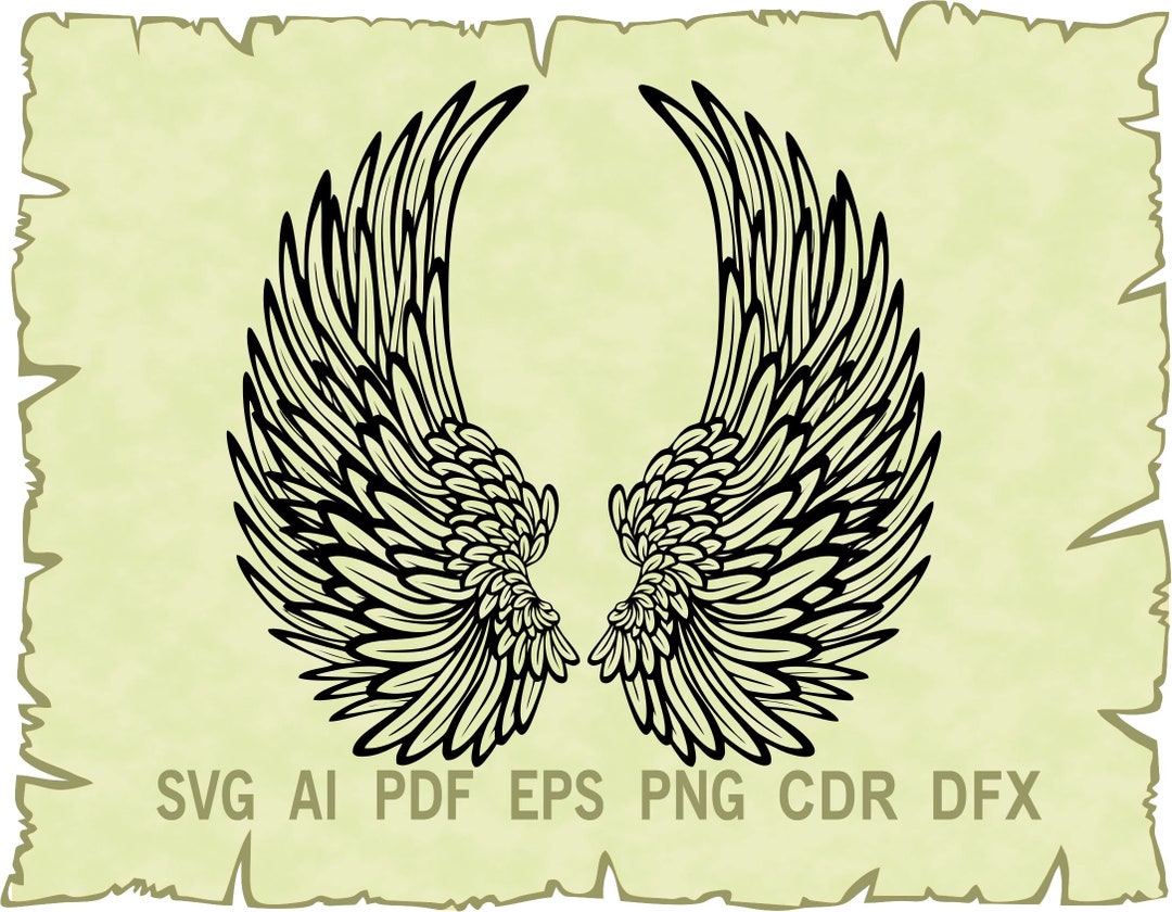 Wings Vector , Wings Svg , Wings Tattoo , Wings Clipart , SVG Files for ...