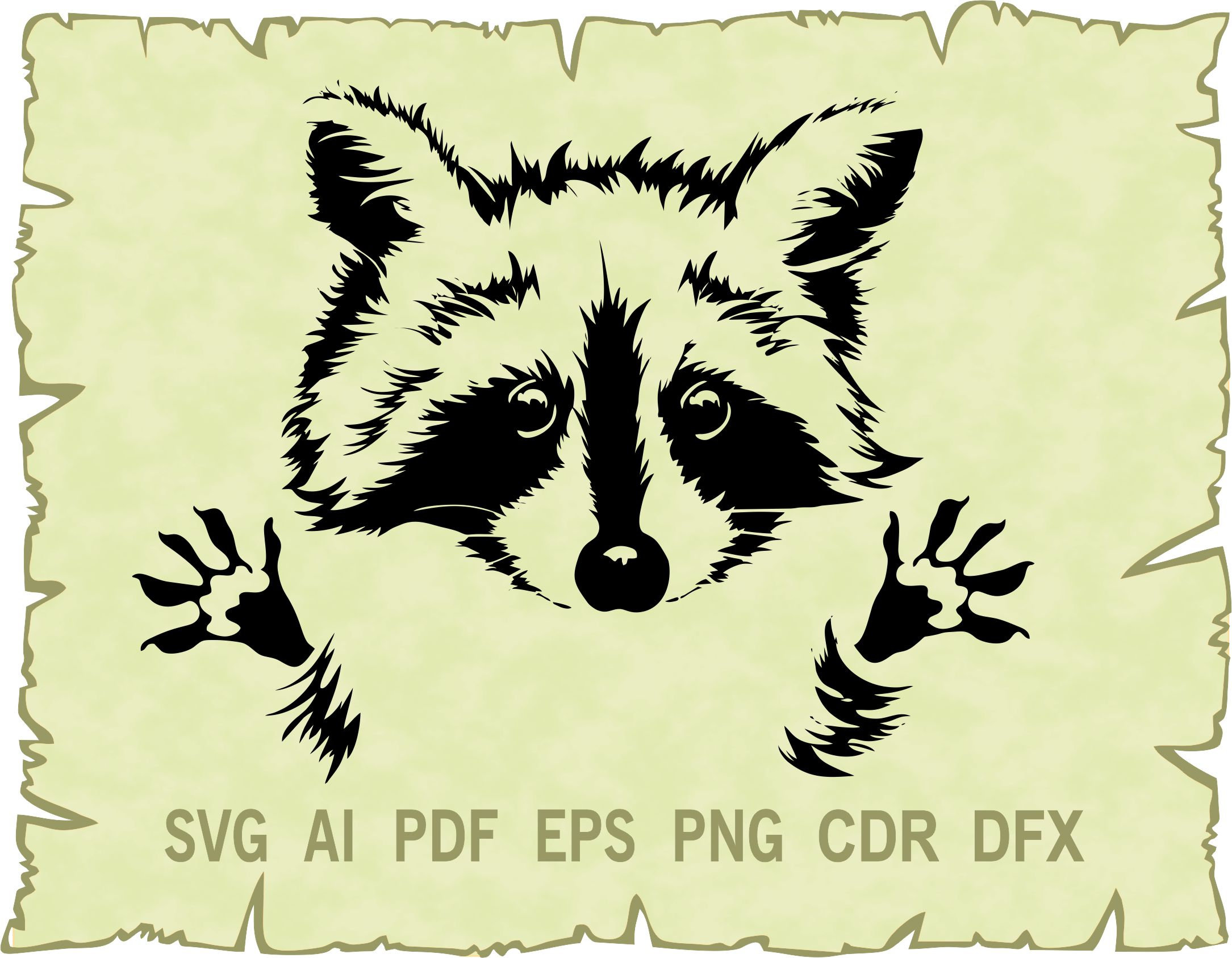Raccoon SVG , Raccoon Vector , Raccoon Clipart , Animal Svg , Raccoon ...