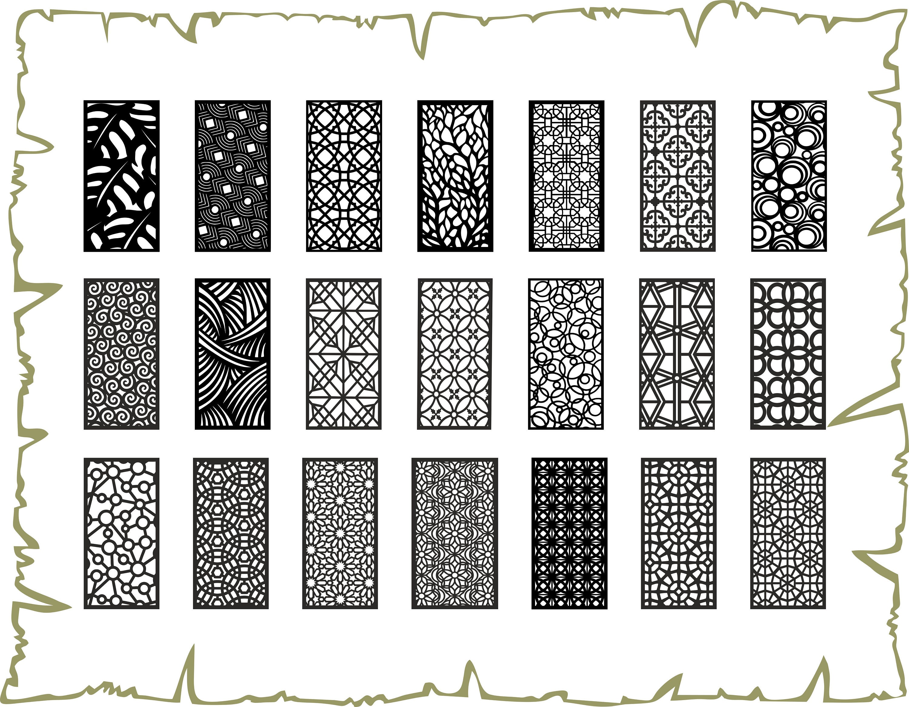 Decorative Dxf Panels for Laser Cutting, Pattern of Decorative Panels ...