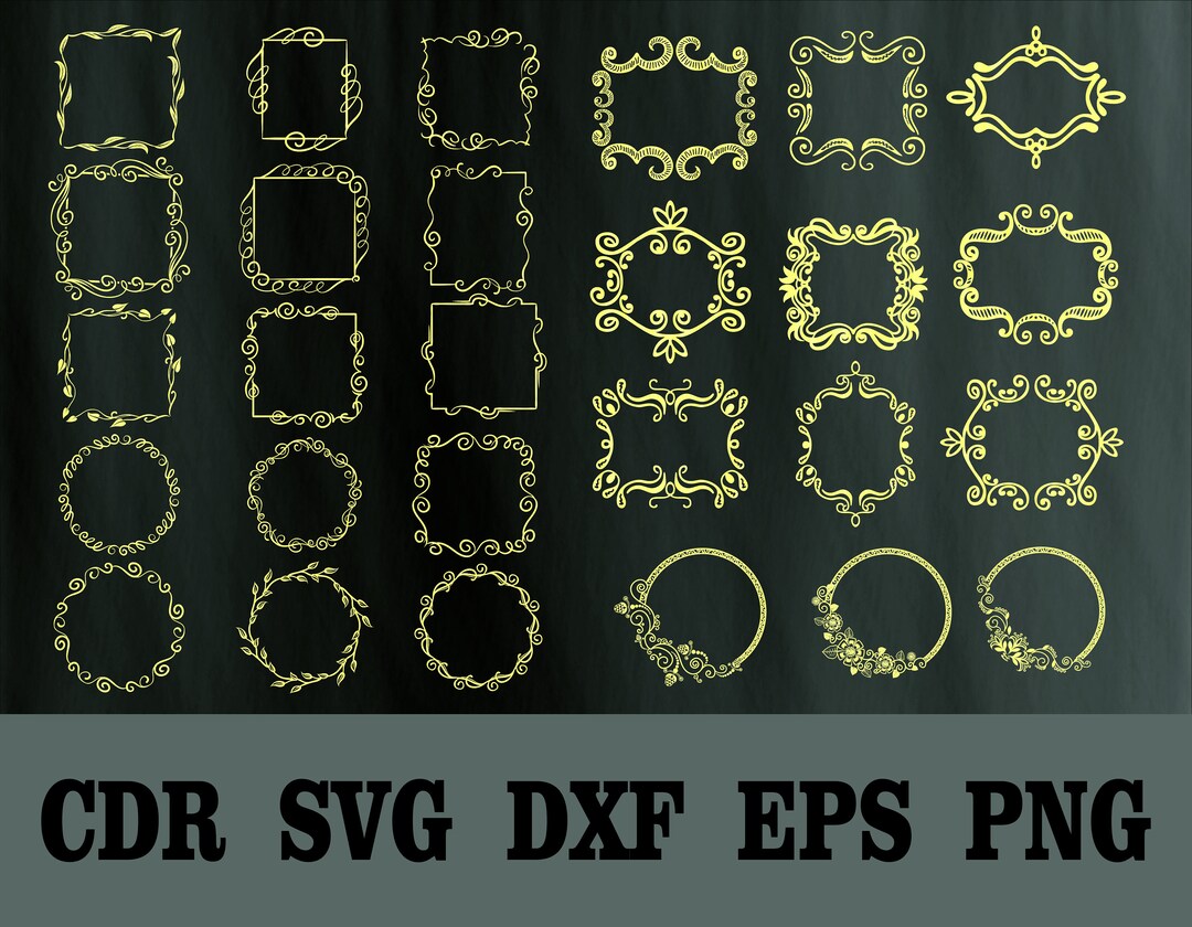 Decorative Frame Svg,wreath SVG Bundle,flower Wreath Svg,cut Files for ...