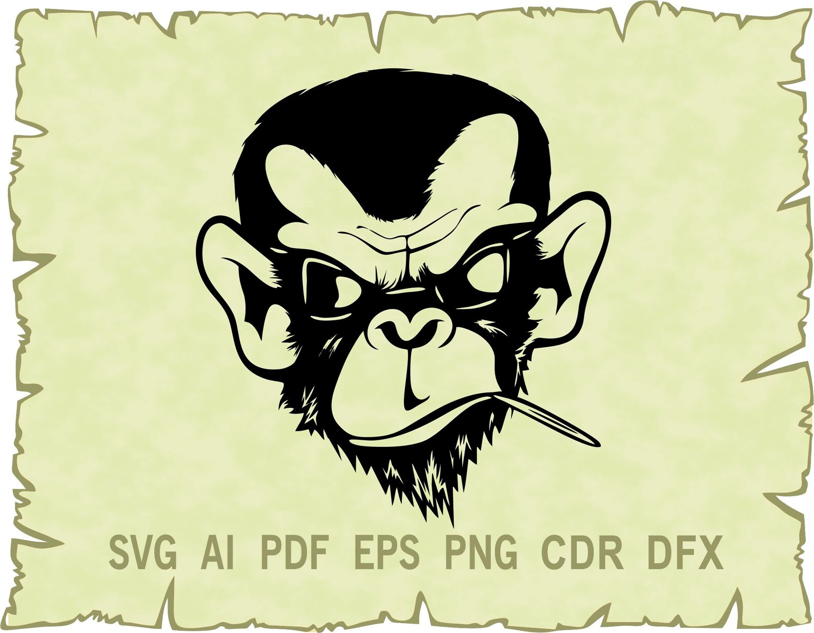 Affe Vektor Affe Svg Affe Clipart Tier SVG SVG-Dateien für - Etsy ...