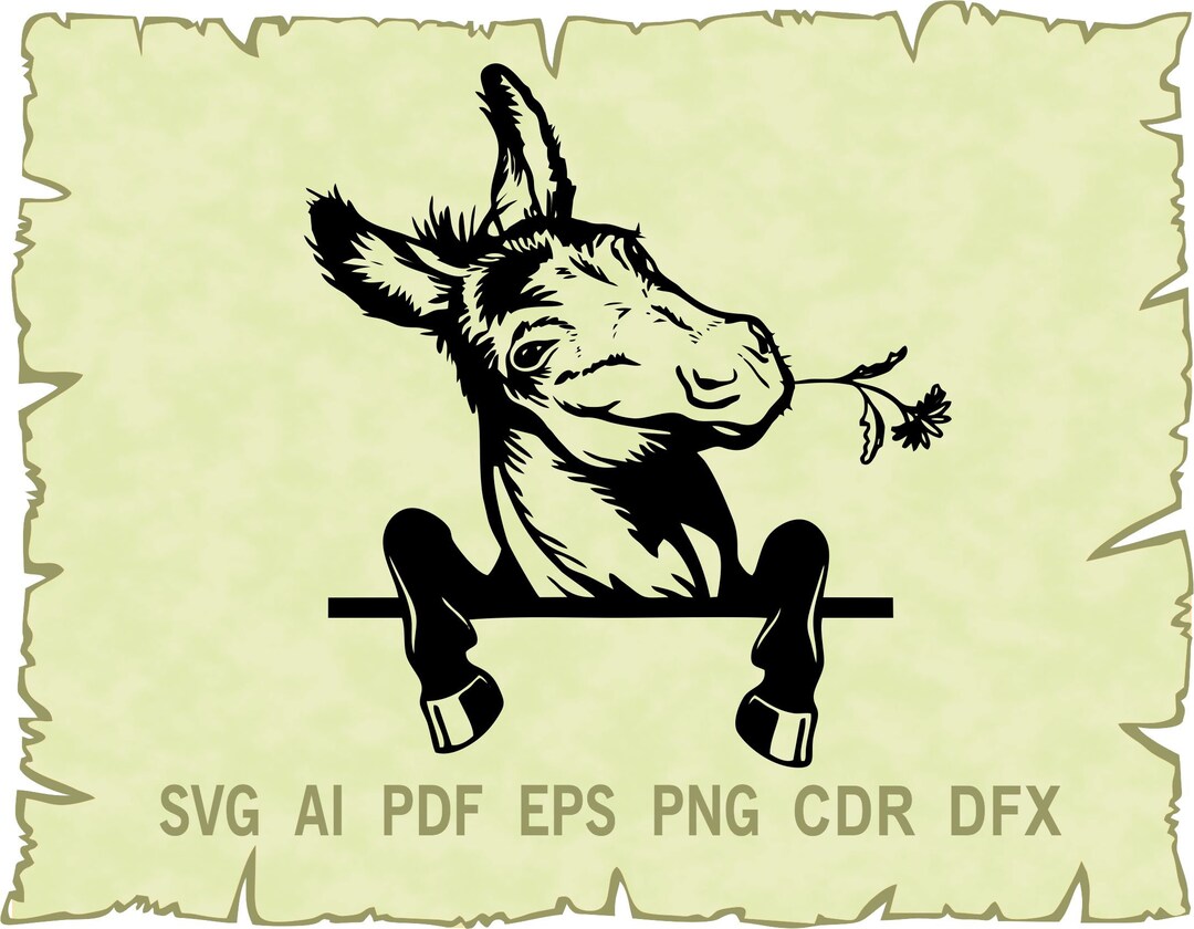 Donkey Vector , Donkey Svg , Donkey Clipart , Animal SVG , Farm Svg ...